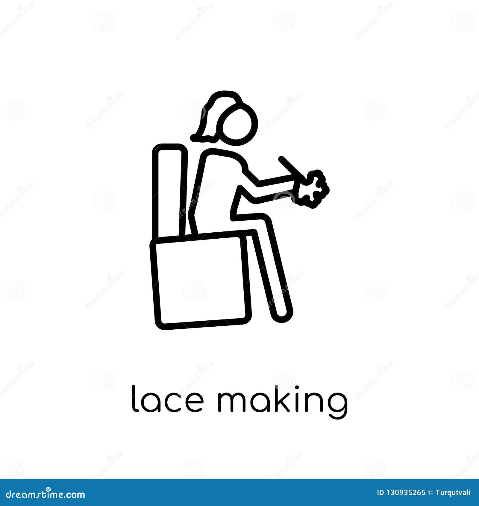 Lace Making Icon. Trendy Modern Flat Linear Vector Lace Making I Stock ...