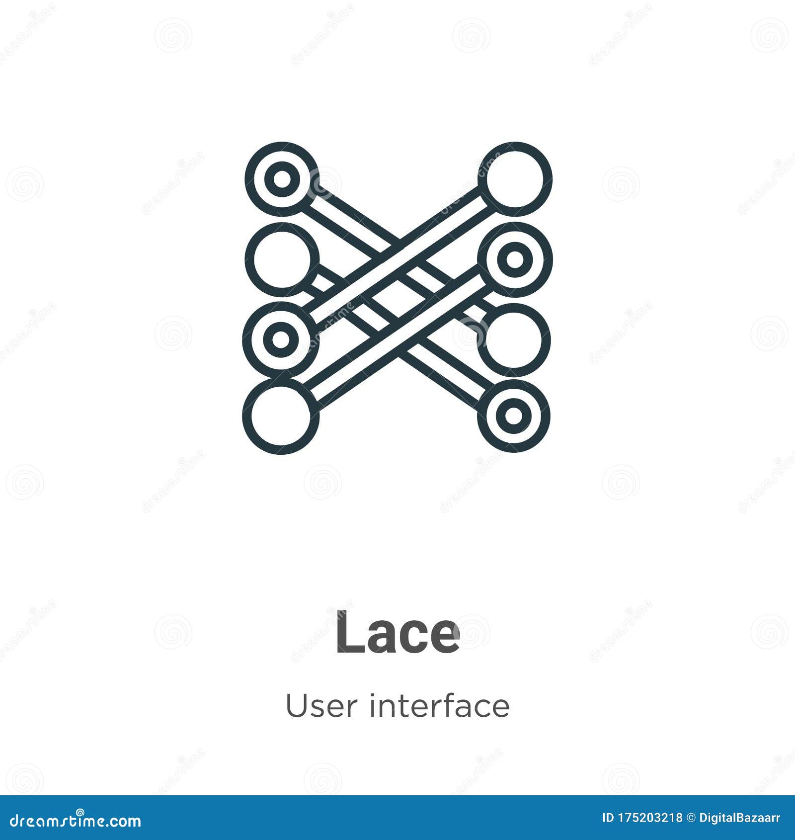 Lace Outline Vector Icon. Thin Line Black Lace Icon, Flat Vector Simple ...