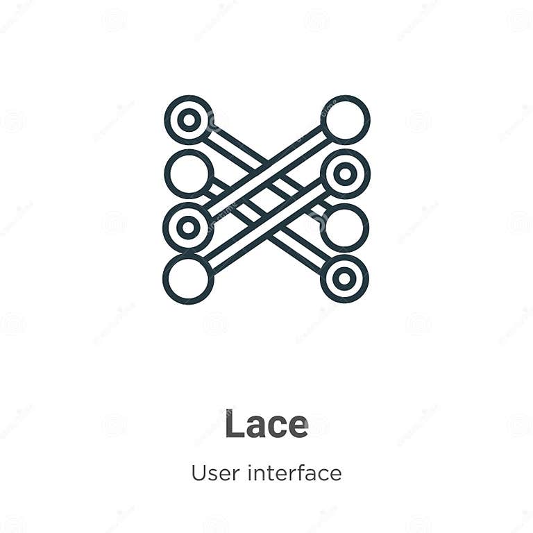 Lace Outline Vector Icon. Thin Line Black Lace Icon, Flat Vector Simple ...