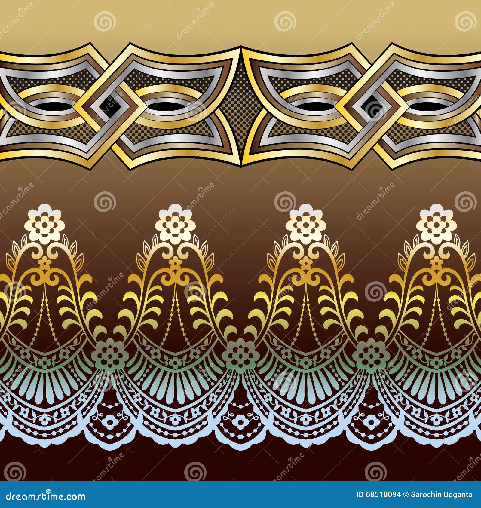 Lace Pattern Gold and Silver Stock Vector - Illustration of ornament ...