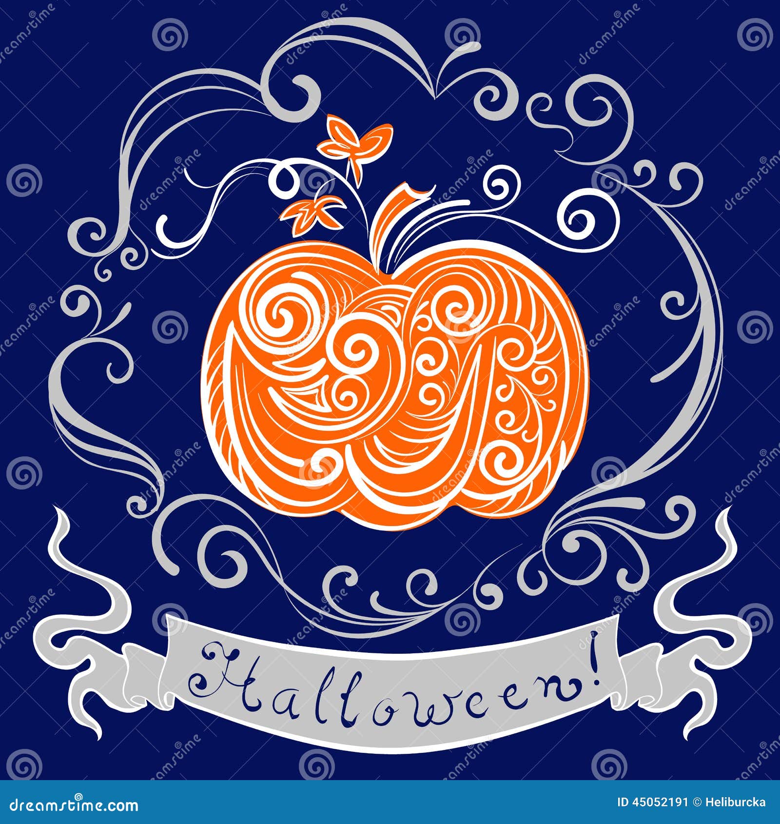 Lace pumpkin for hallowmas stock vector. Illustration of swirl - 45052191