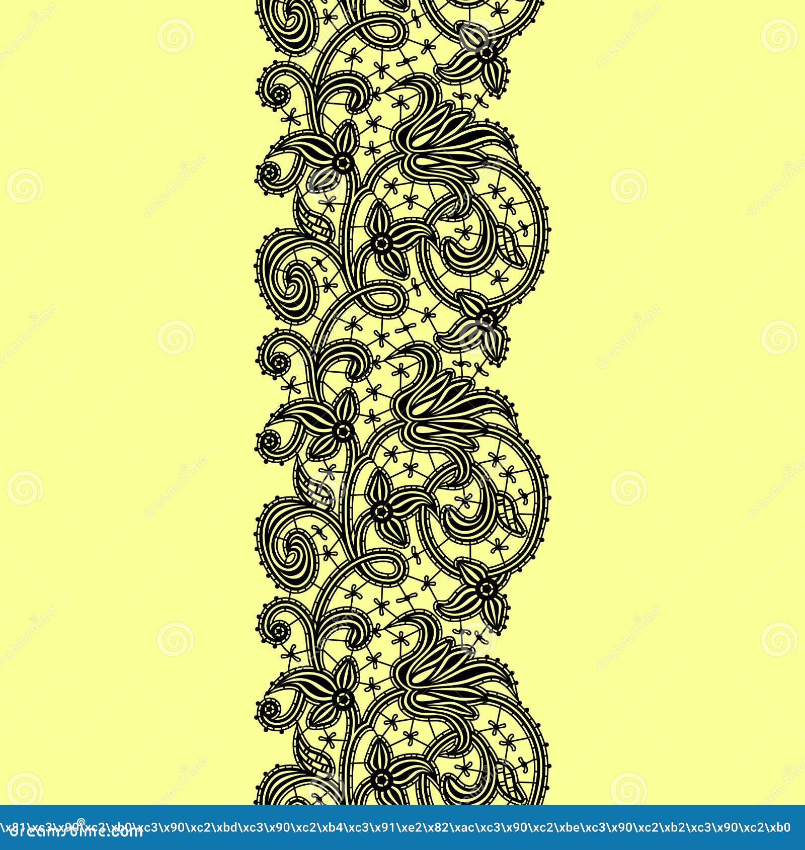 Lace Ribbon Seamless Pattern Background. Stock Vector - Illustration of ...