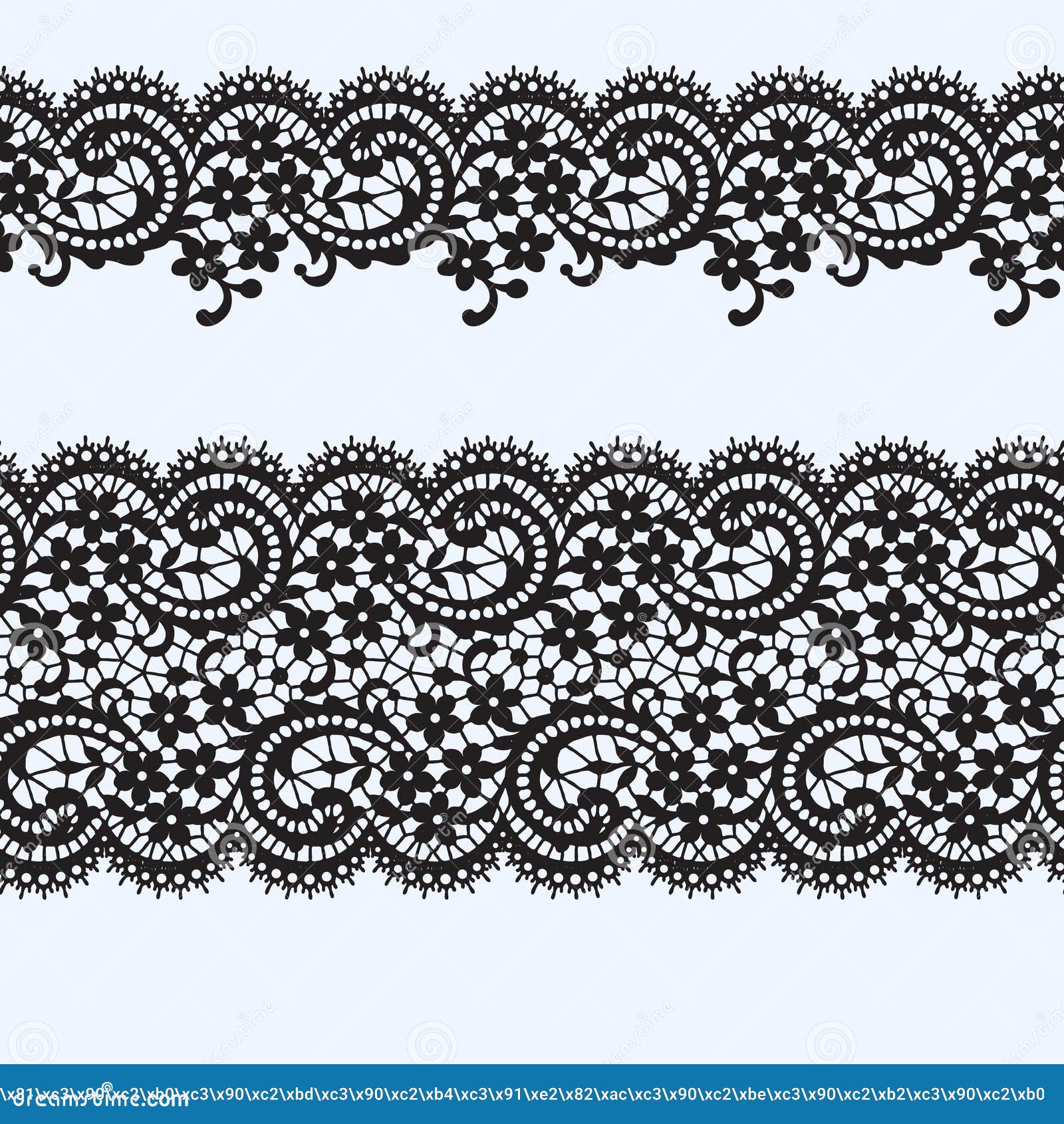 Lace Ribbon Seamless Pattern. Stock Vector - Illustration of object ...