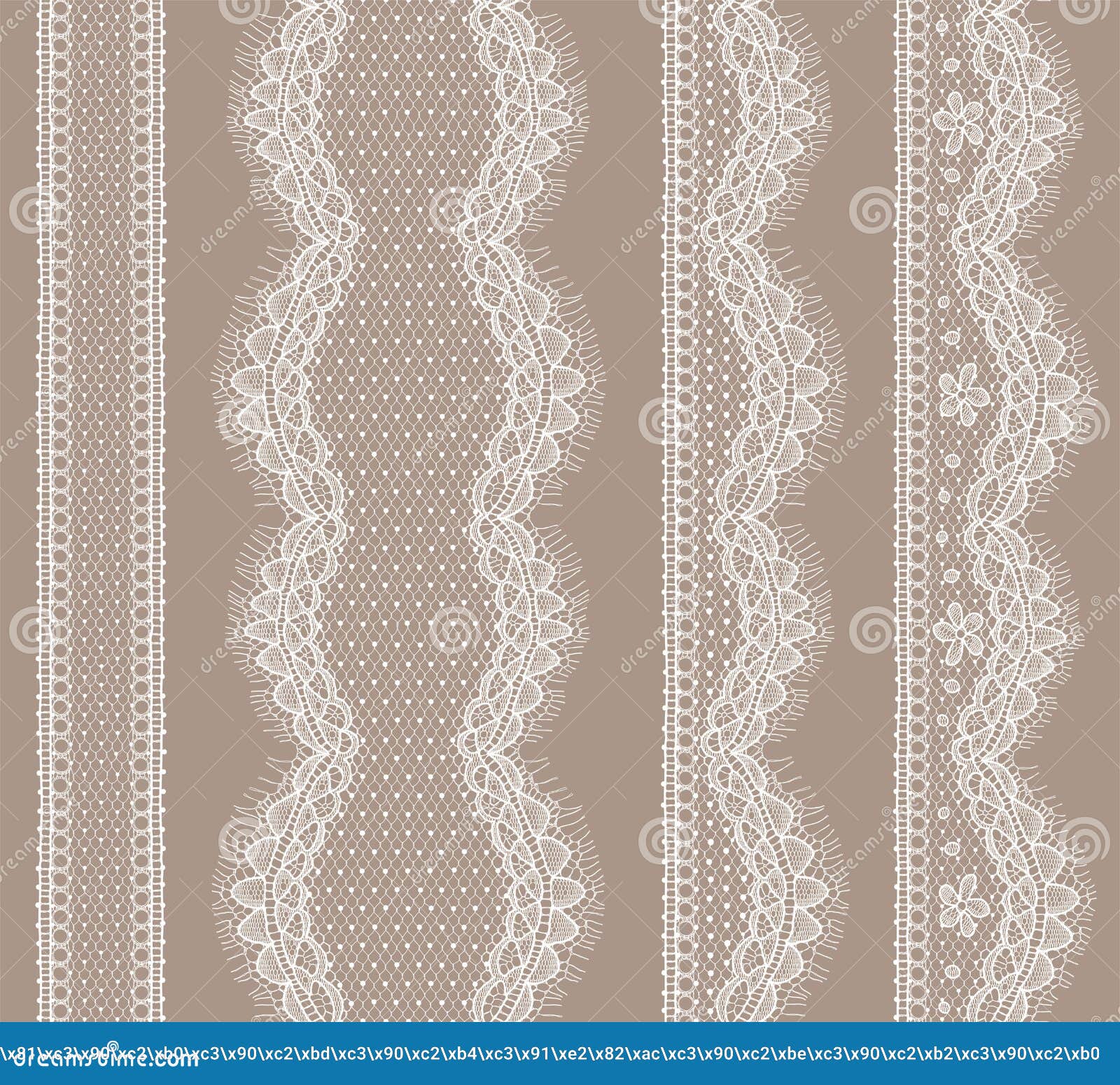 Lace Ribbons Seamless Pattern. Stock Vector - Illustration of digitally ...