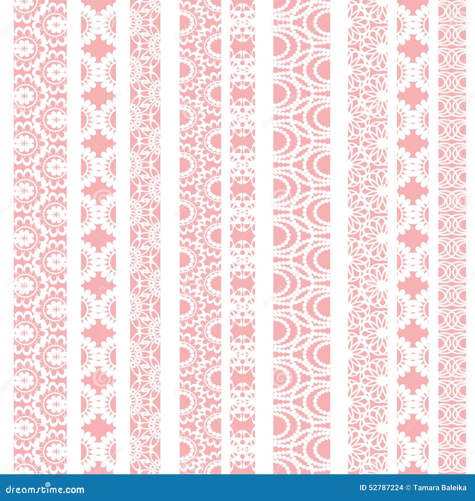 Lace Ribbons Vector Fabric Seamless Pattern Stock Vector - Illustration ...