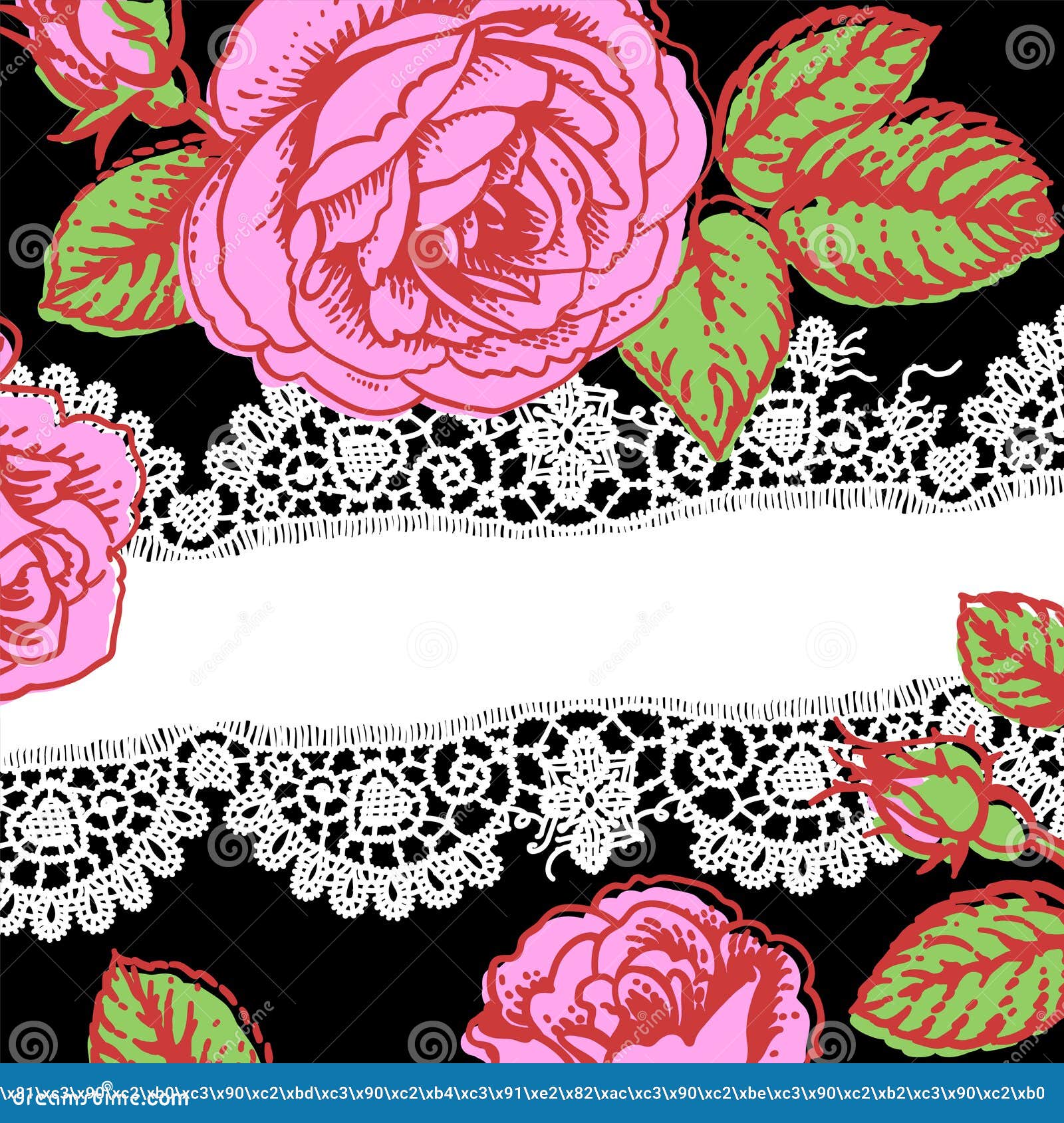 Lace. Roses. Card. stock vector. Illustration of elegance - 54759958