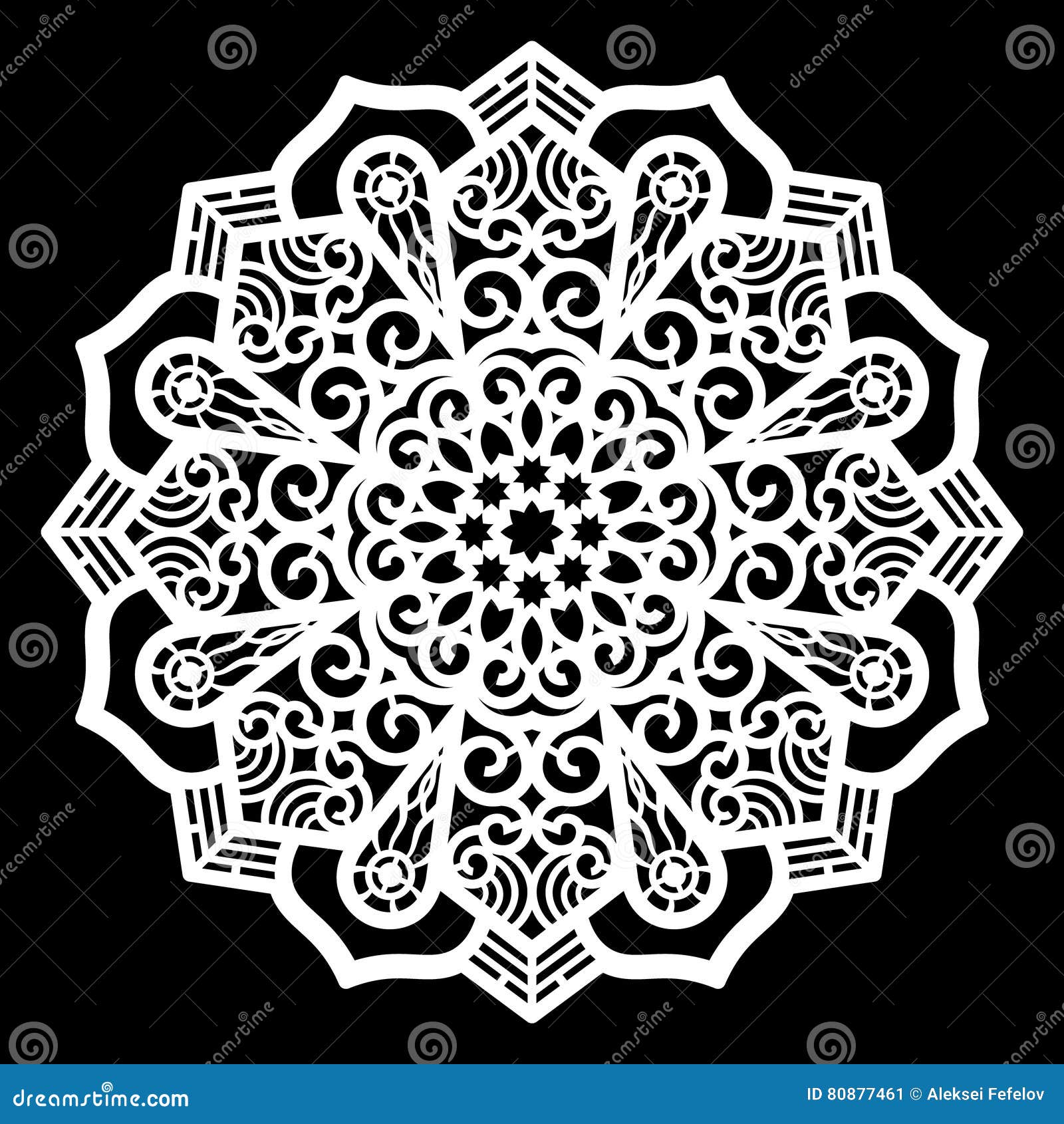 Lace Round Paper Doily, Lacy Snowflake, Greeting Element, Template for ...
