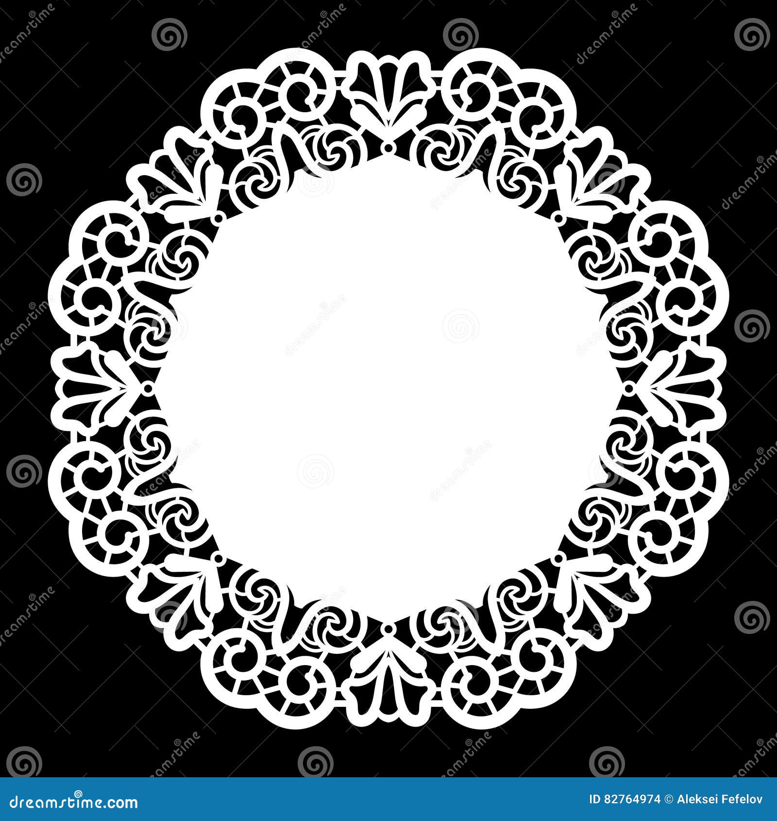 Lace Round Paper Doily, Lacy Snowflake, Greeting Element, Template for ...