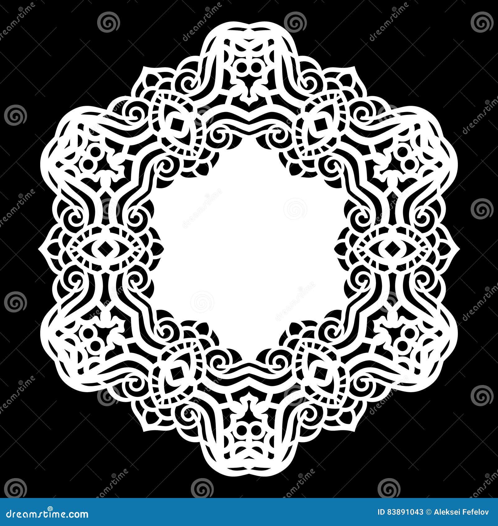 Lace Round Paper Doily, Lacy Snowflake, Greeting Element, Template for ...