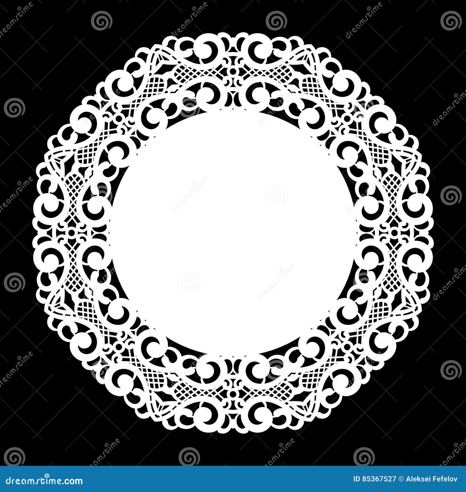 Lace Round Paper Doily, Lacy Snowflake, Greeting Element, Template for ...