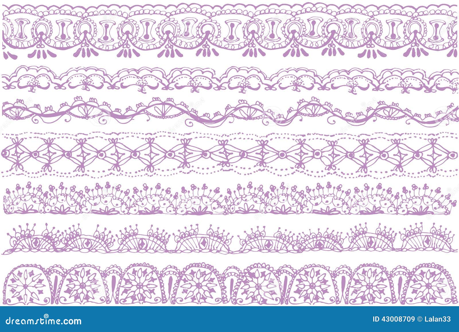 Lace trims. stock vector. Illustration of frame, needlework - 43008709