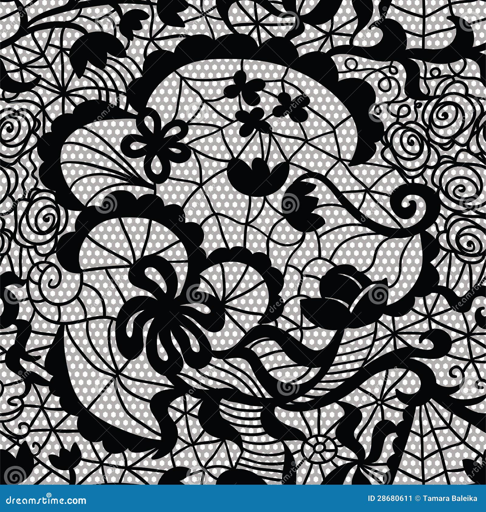 Lace Vector Fabric Seamless Pattern Stock Vector - Illustration of ...