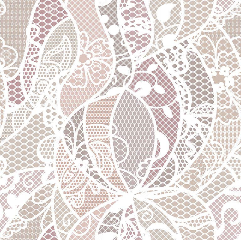 Lace Vector Fabric Seamless Pattern Stock Vector - Illustration of ...