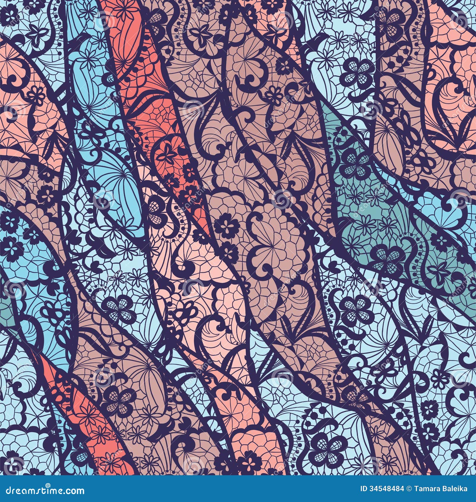 Lace Vector Fabric Seamless Pattern Stock Vector - Illustration of ...