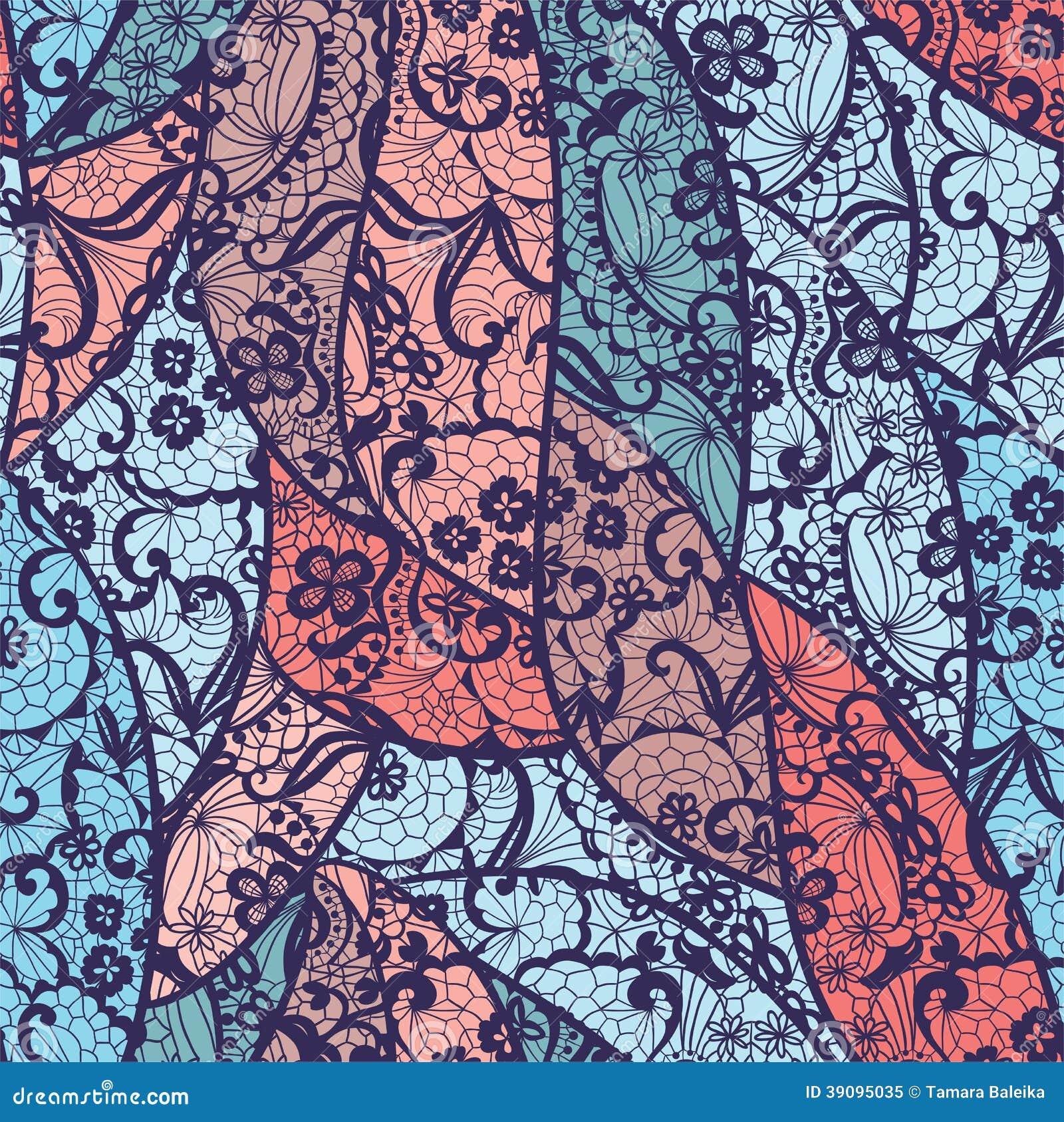 Lace Vector Fabric Seamless Pattern Stock Vector - Illustration of lace ...