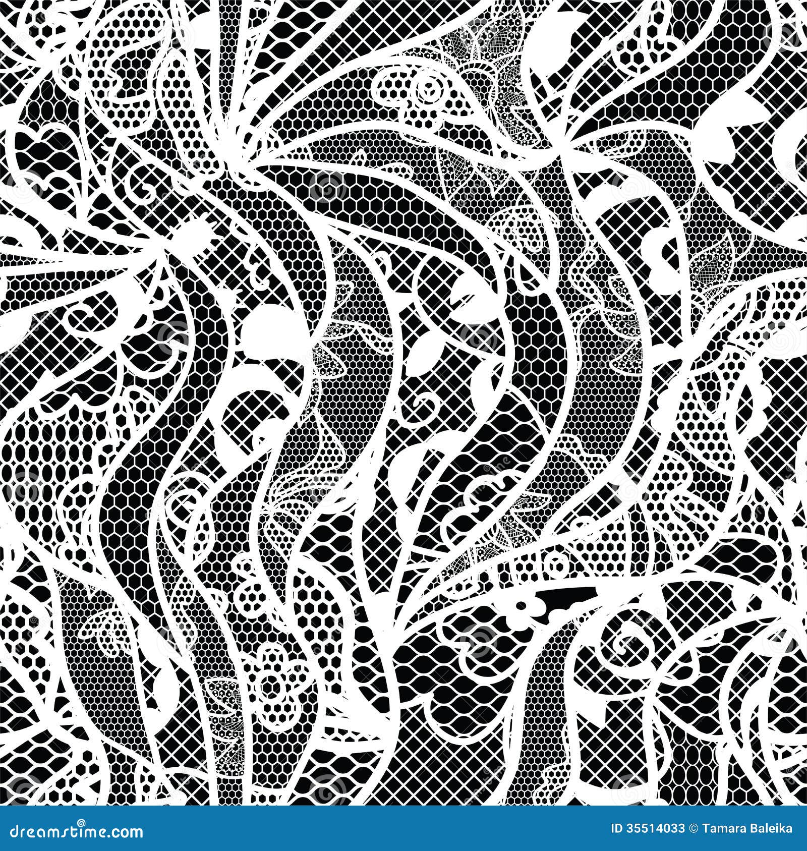 Lace Vector Fabric Seamless Pattern Stock Vector - Illustration of leaf ...