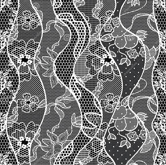 Lace Vector Fabric Seamless Pattern Stock Vector - Illustration of ...