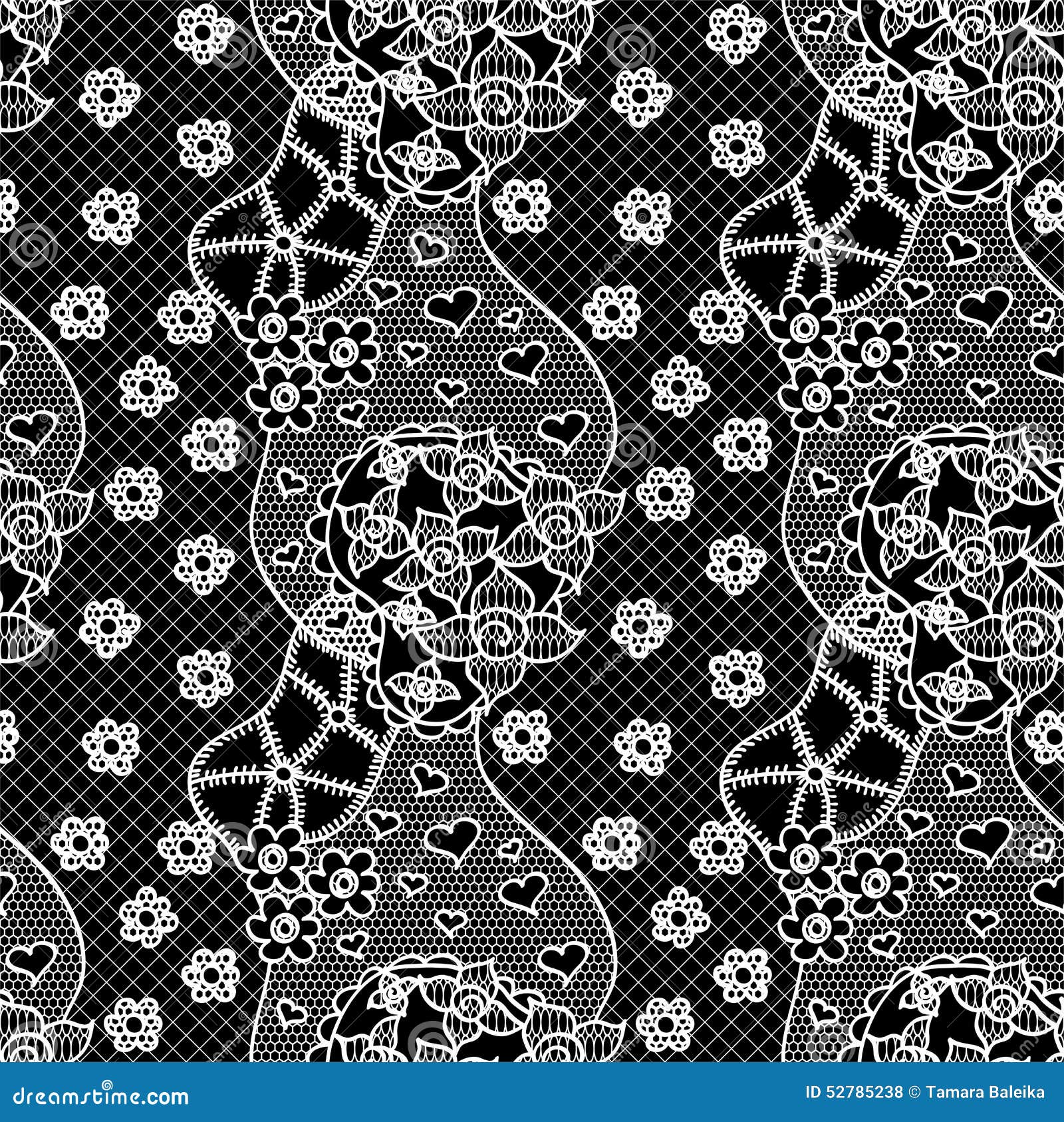 Lace Vector Fabric Seamless Pattern Stock Vector - Illustration of ...