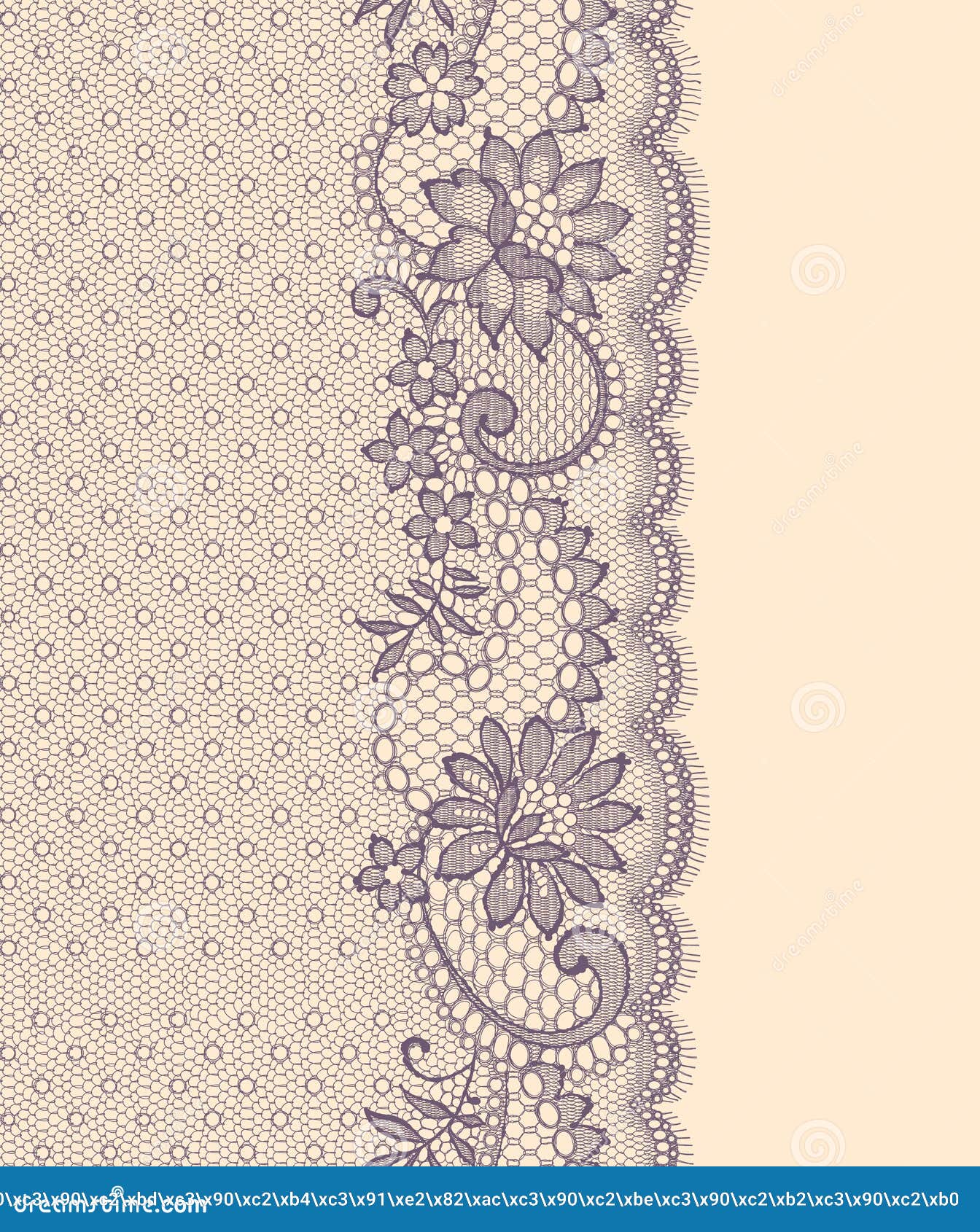 Lace Vertical Seamless Pattern. Stock Vector - Illustration of flower ...