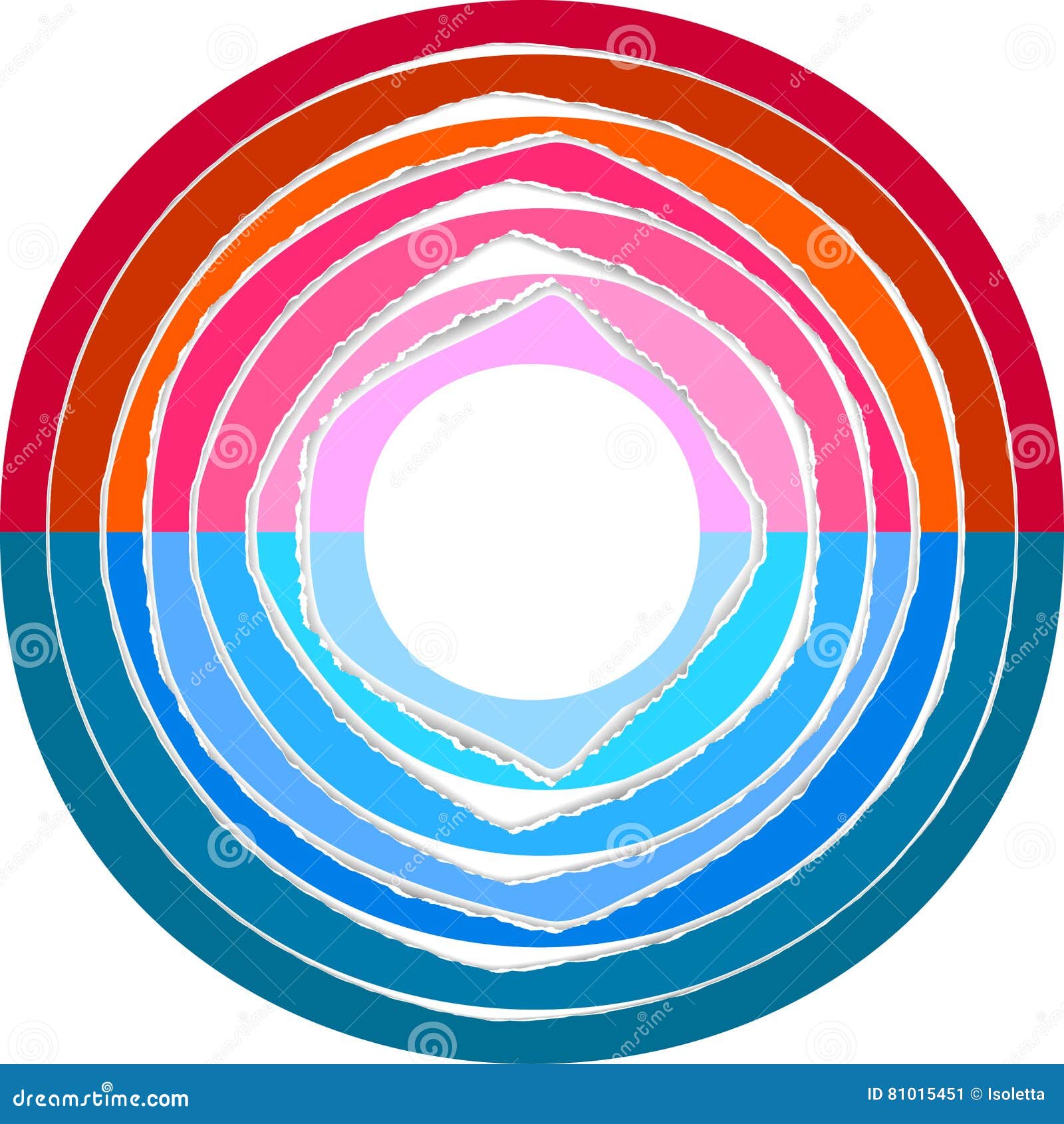 Lacerated Paper Stripes in Circle Stock Illustration - Illustration of ...