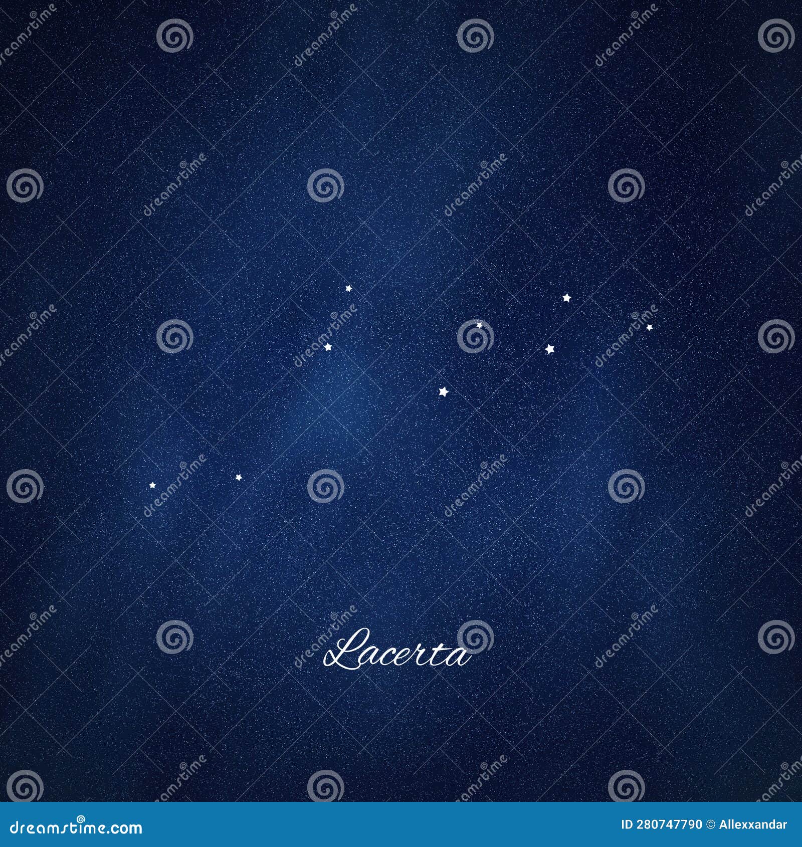 Lacerta Constellation, Cluster of Stars, Lizard Constellation Stock ...