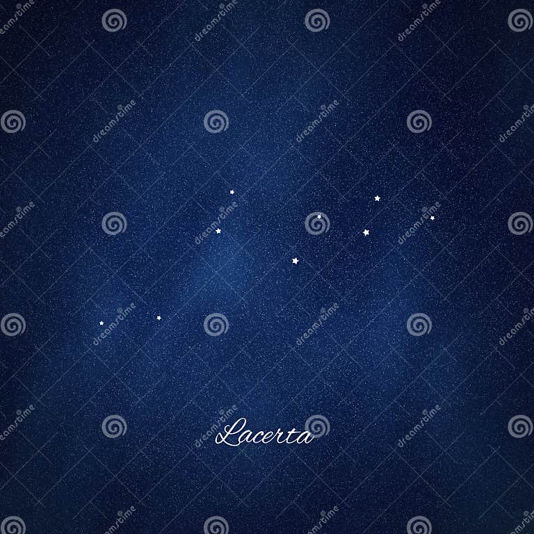 Lacerta Constellation, Cluster of Stars, Lizard Constellation Stock ...