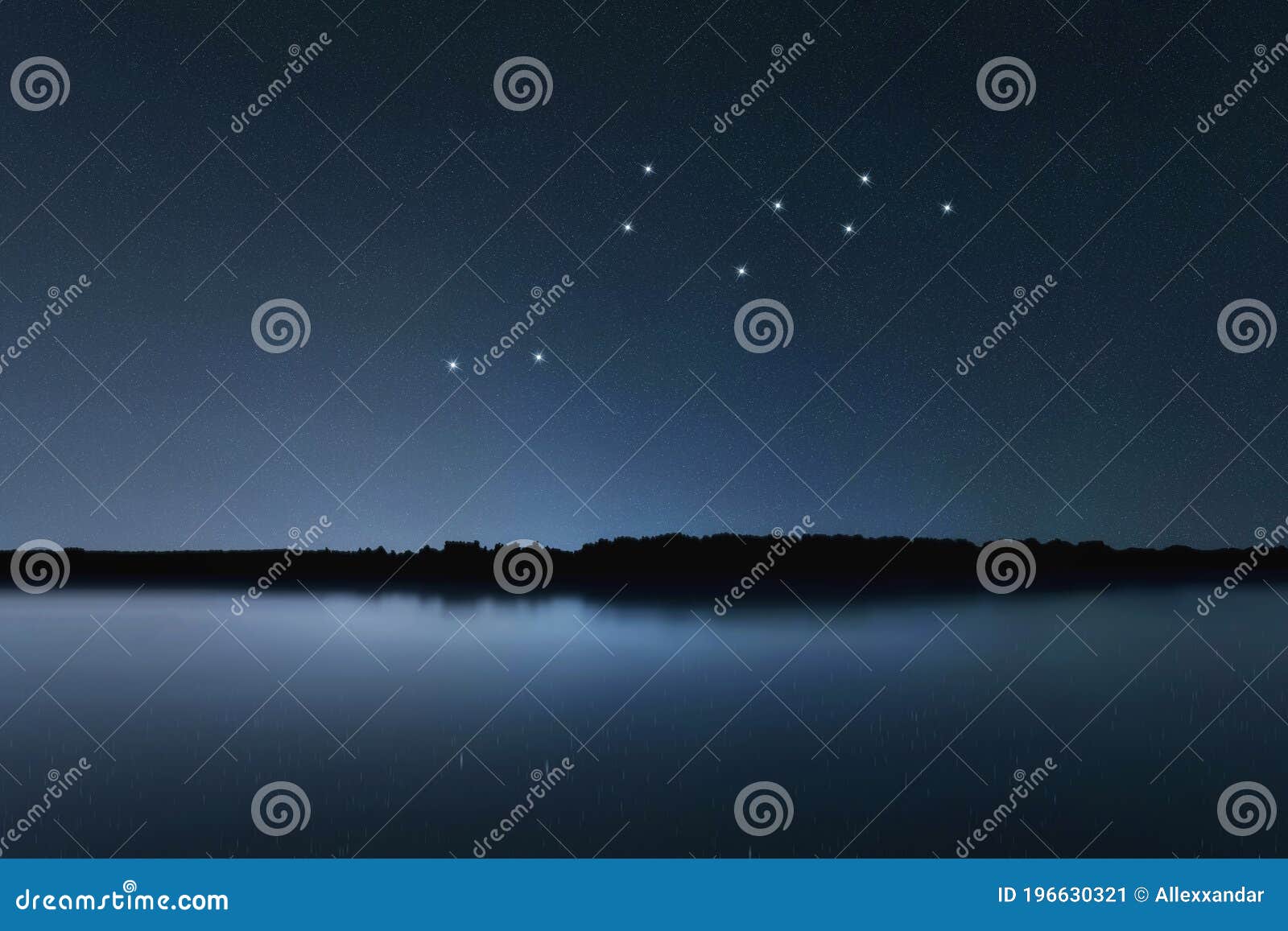 Lacerta Star Constellation, Night Sky, Cluster of Stars, Deep Space ...