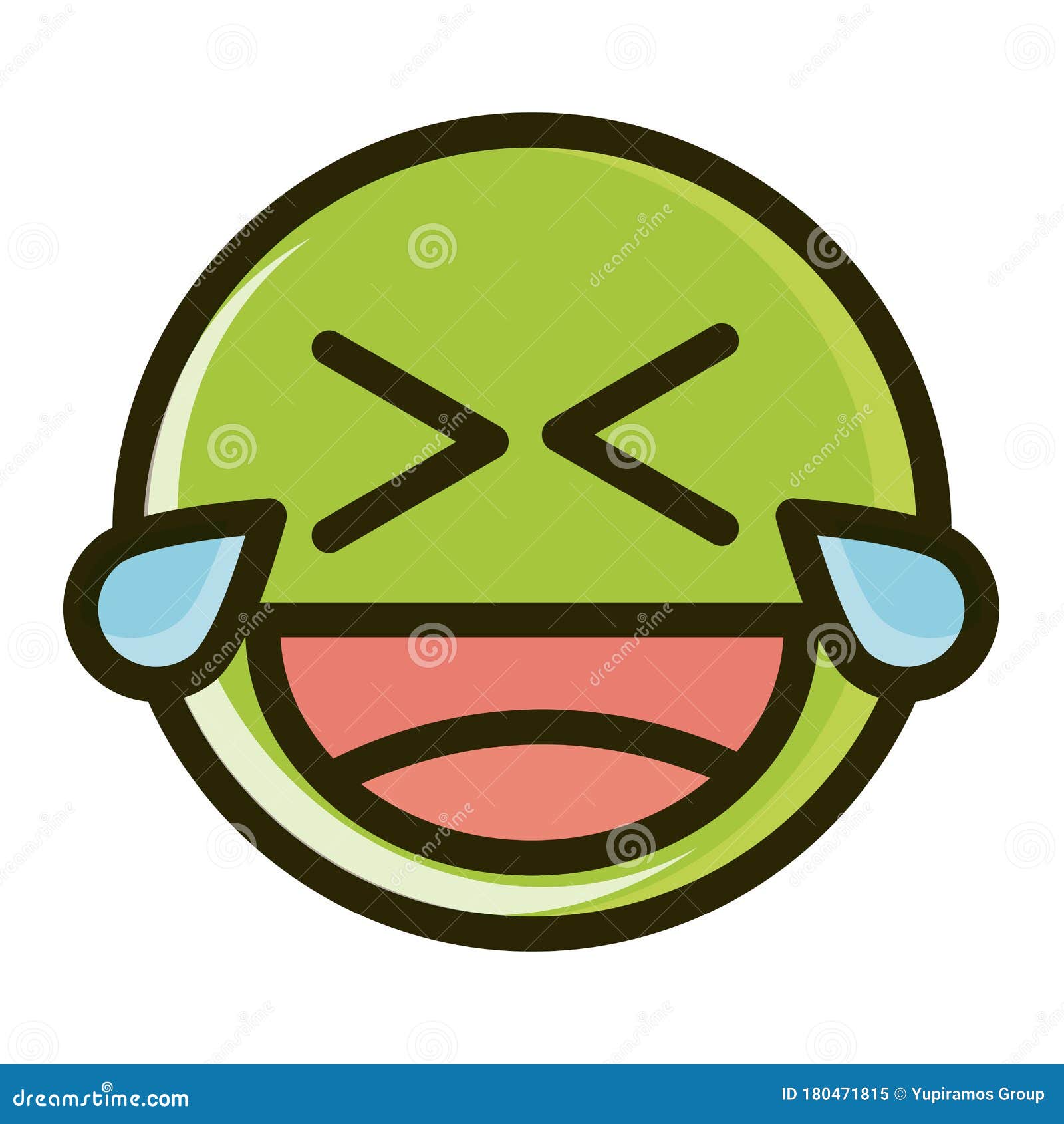Lach Tranen Grappige Smiley Emoticon Face Expression Line and Fill Icon ...
