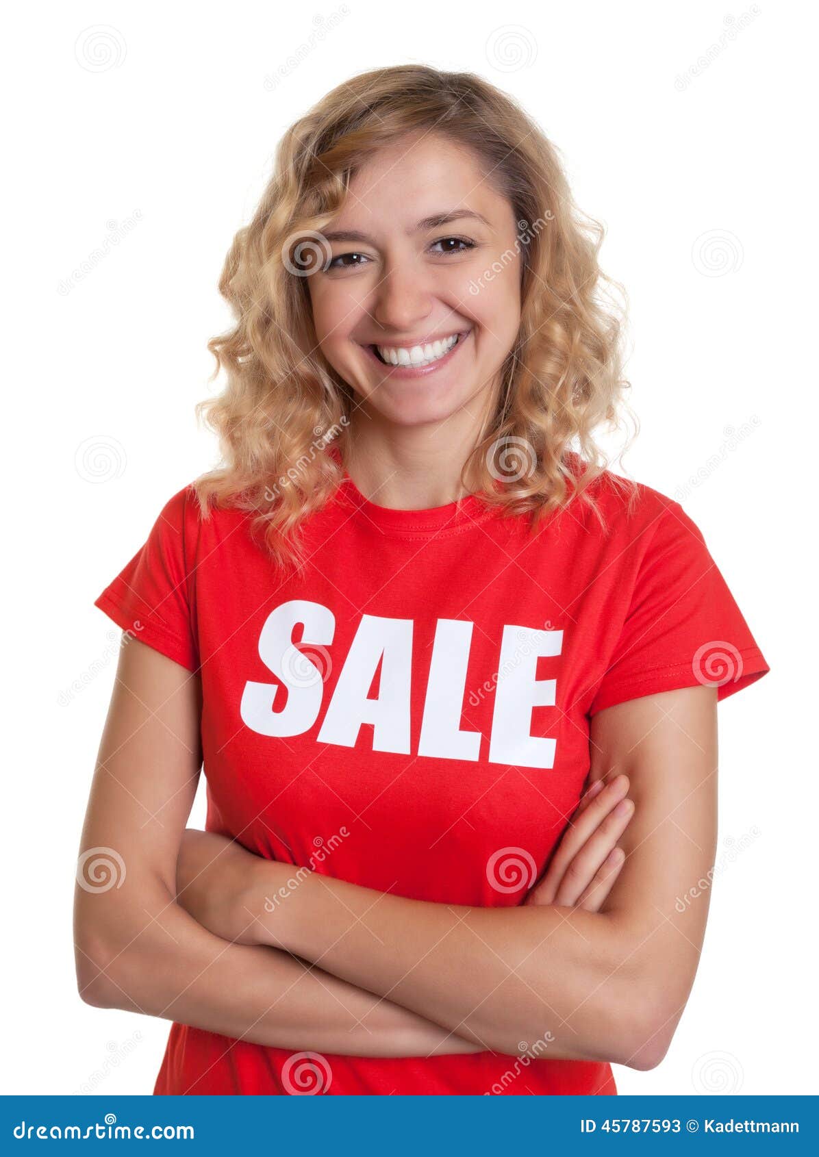 Lachende Frau Mit Dem Blonden Haar in Einem Verkaufshemd Stockbild ... Lachende Frau Mit Dem Blonden Haar in Einem Verkaufshemd Stockbild ...