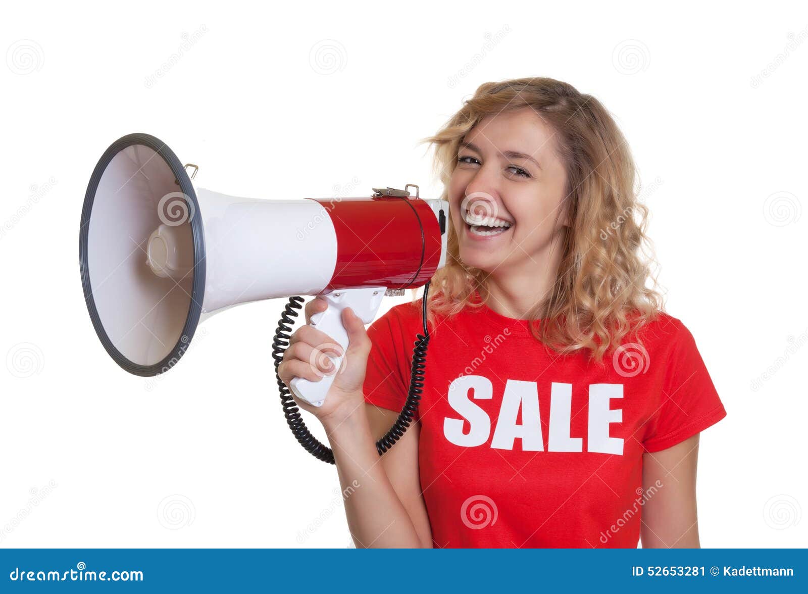 Lachende Frau Mit Dem Blonden Haar Und Megaphon Stockbild - Bild von ... Lachende Frau Mit Dem Blonden Haar Und Megaphon Stockbild - Bild von ...