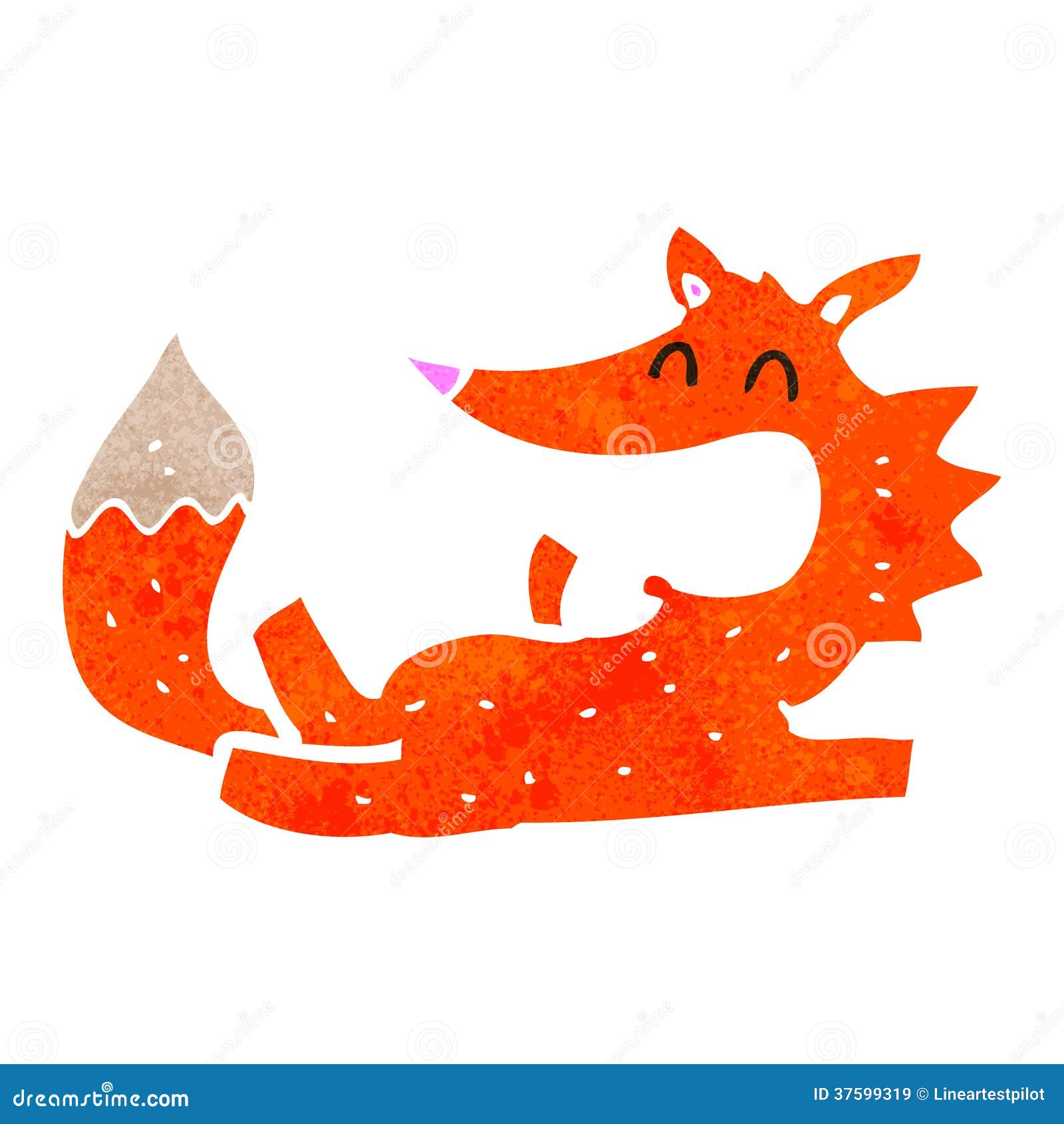 Lachender Fuchs Der Retro- Karikatur Vektor Abbildung - Illustration ...