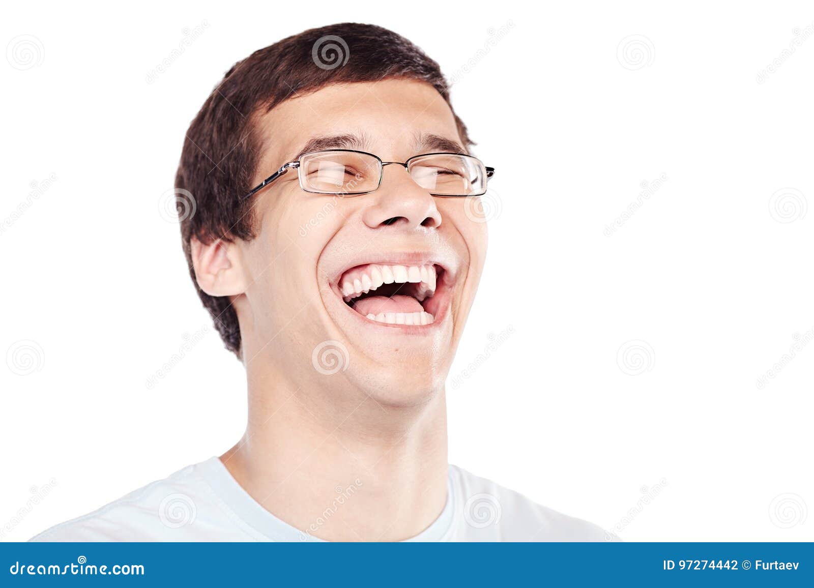 Lachendes Gesicht stockfoto. Bild von hintergrund, getrennt - 97274442