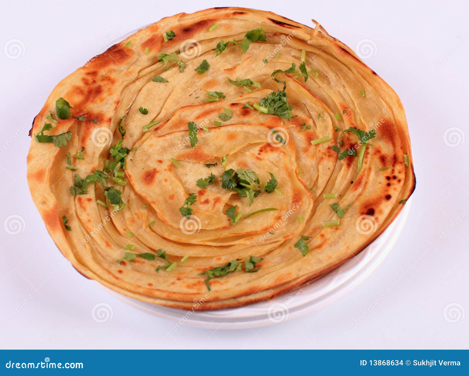 Lachha parantha stock photo. Image of indian, layered - 13868634