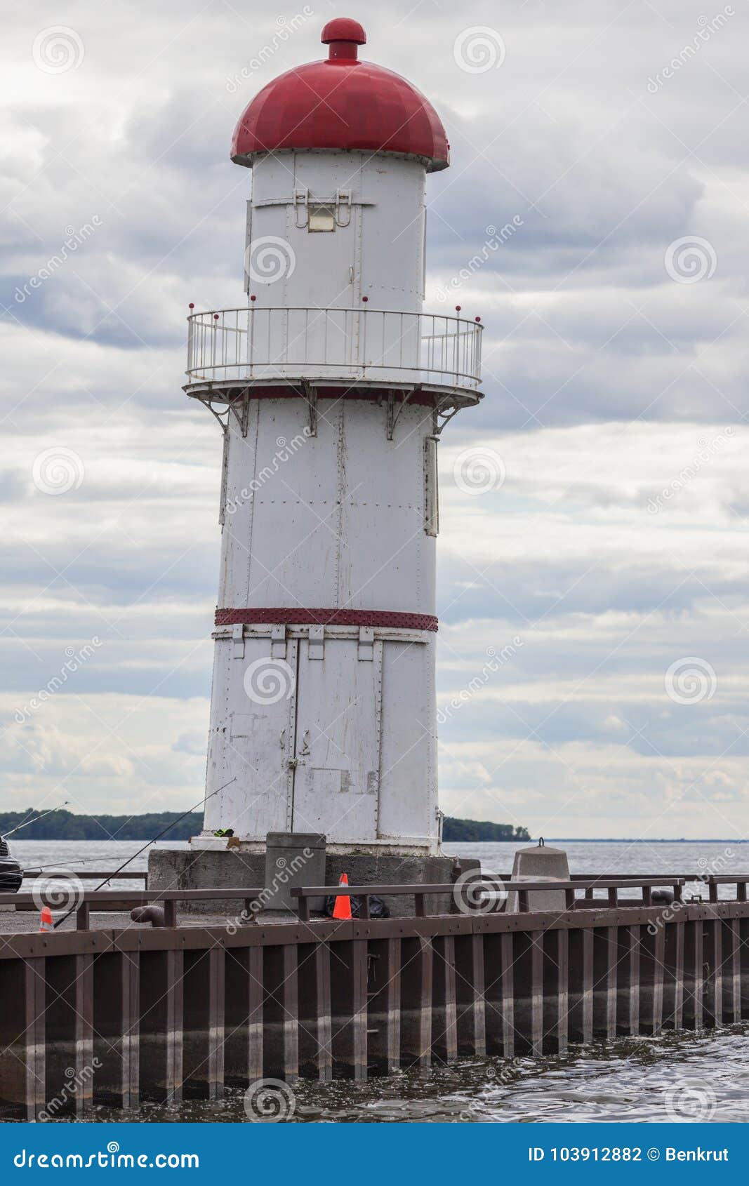 Lachine Range Front Lighthouse by St. Lawrence River Stock Photo ...