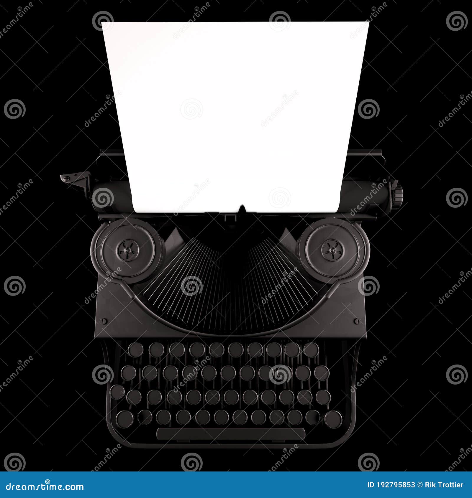 Black Typewriter stock illustration. Illustration of background - 192795853
