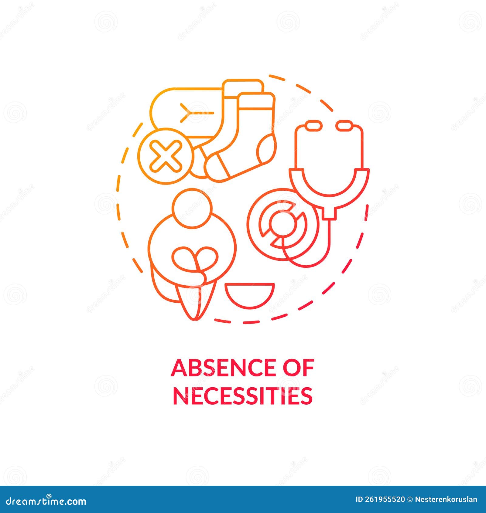 Lack of Access To Necessities Red Gradient Concept Icon Stock Vector ...