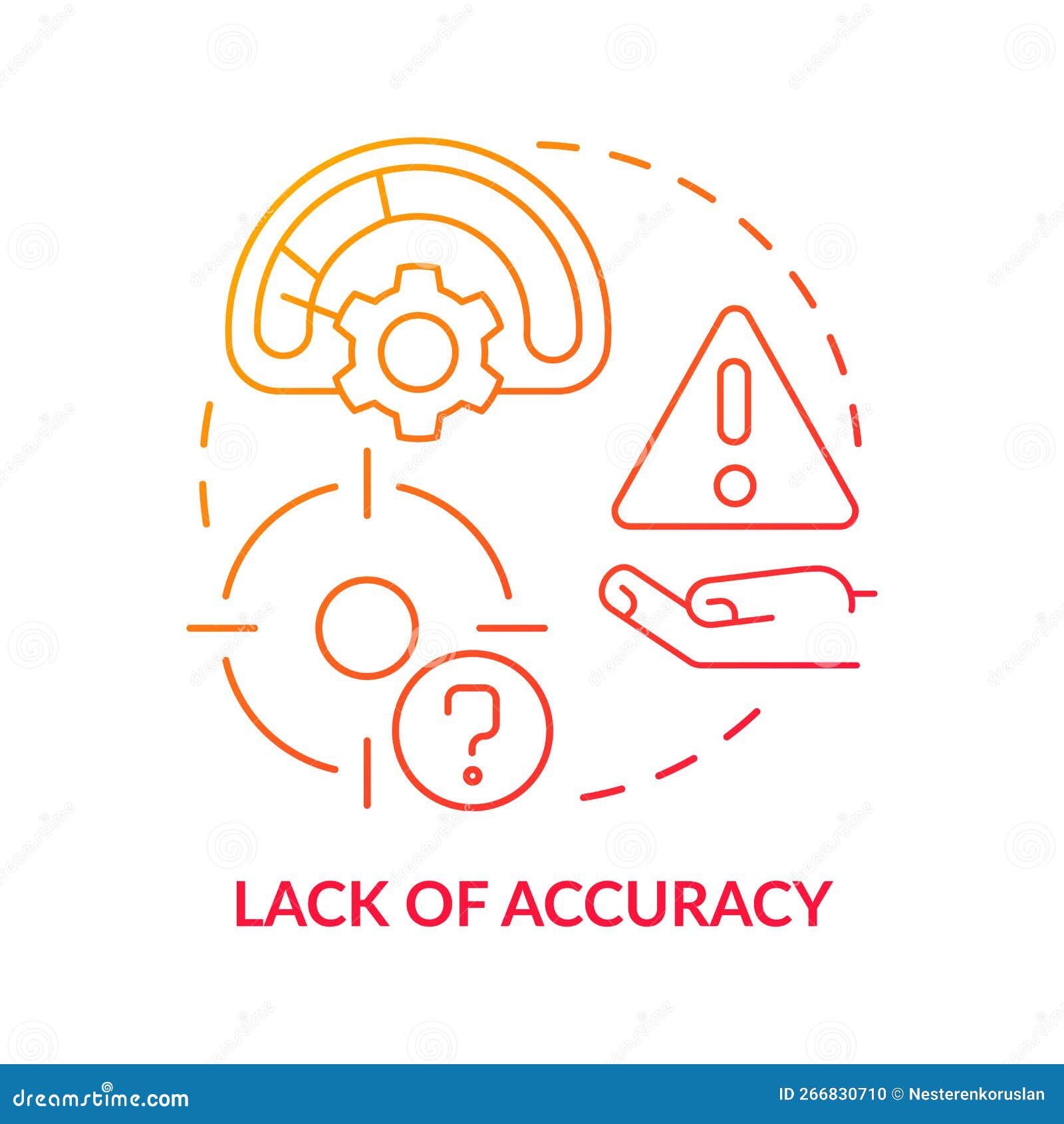 Lack of Accuracy Red Gradient Concept Icon Stock Vector - Illustration ...