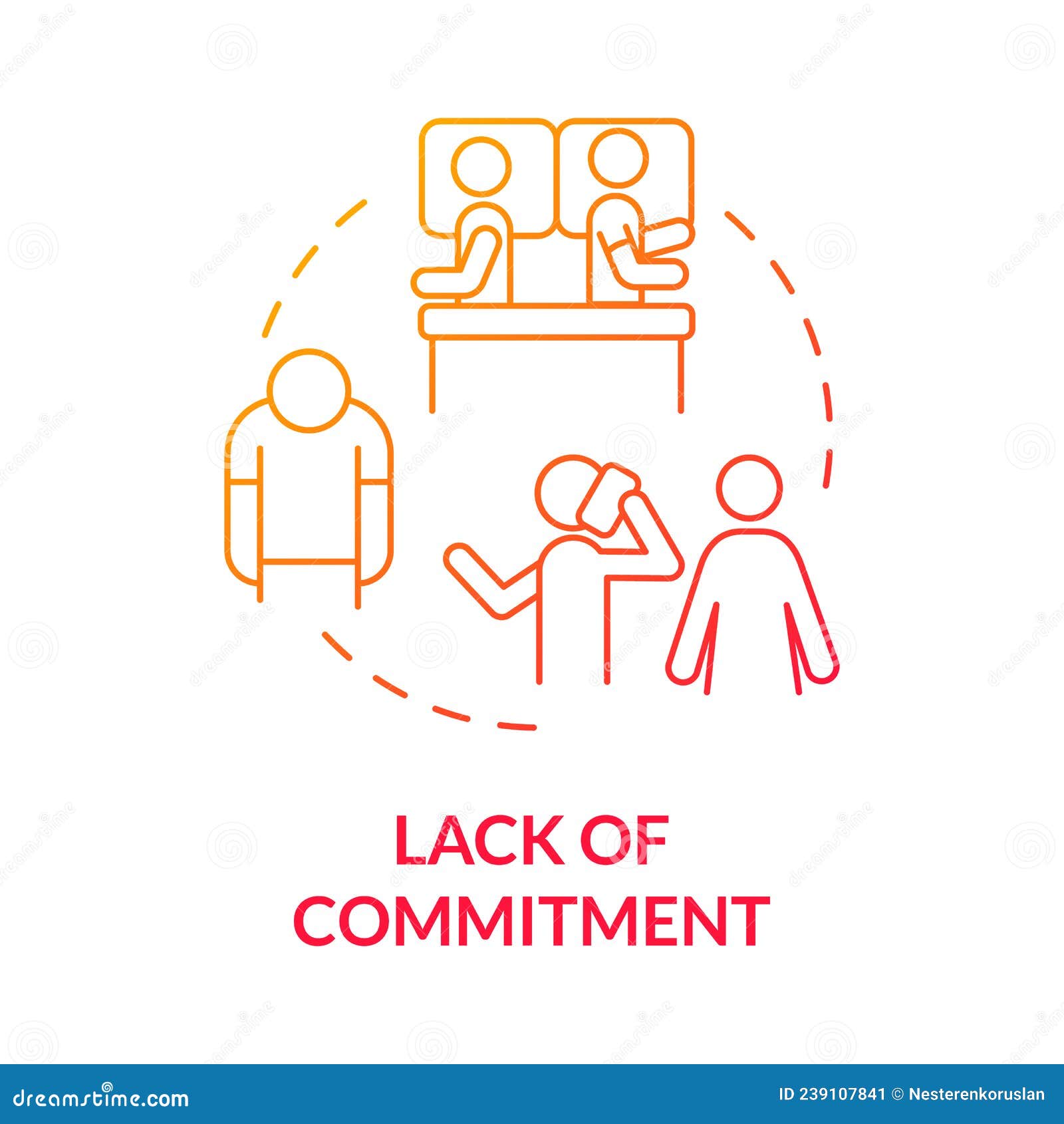 Lack of Commitment Red Gradient Concept Icon Stock Vector ... Lack of Commitment Red Gradient Concept Icon Stock Vector ...