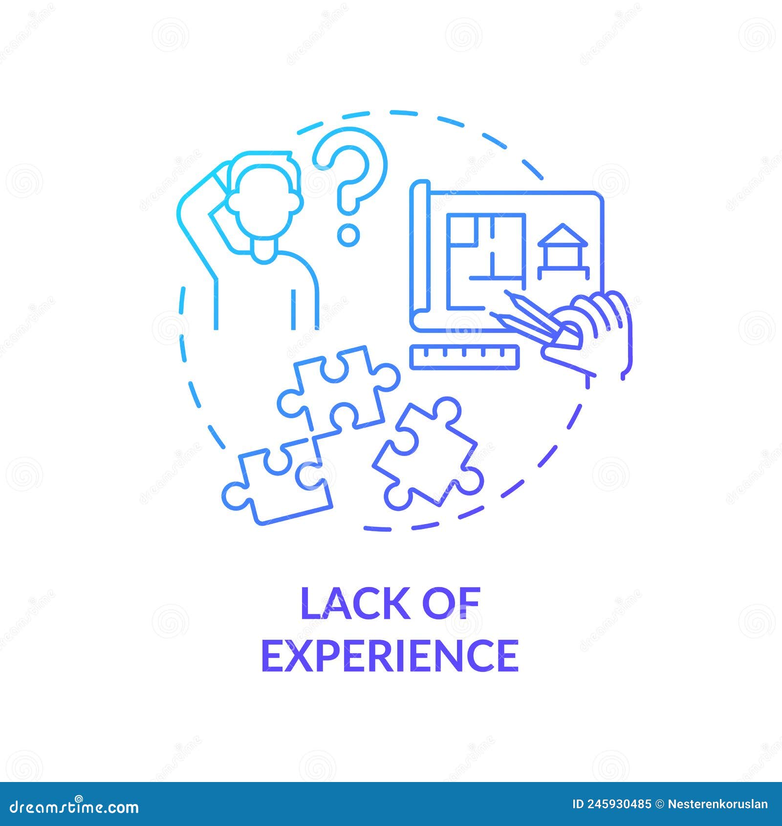 Lack of Experience Blue Gradient Concept Icon Stock Vector ...