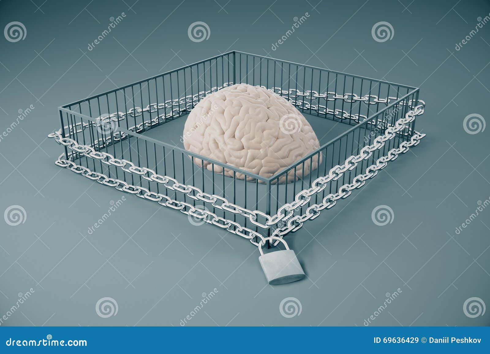 Brain Captured In Birdcage Cartoon Vector | CartoonDealer.com #14768945