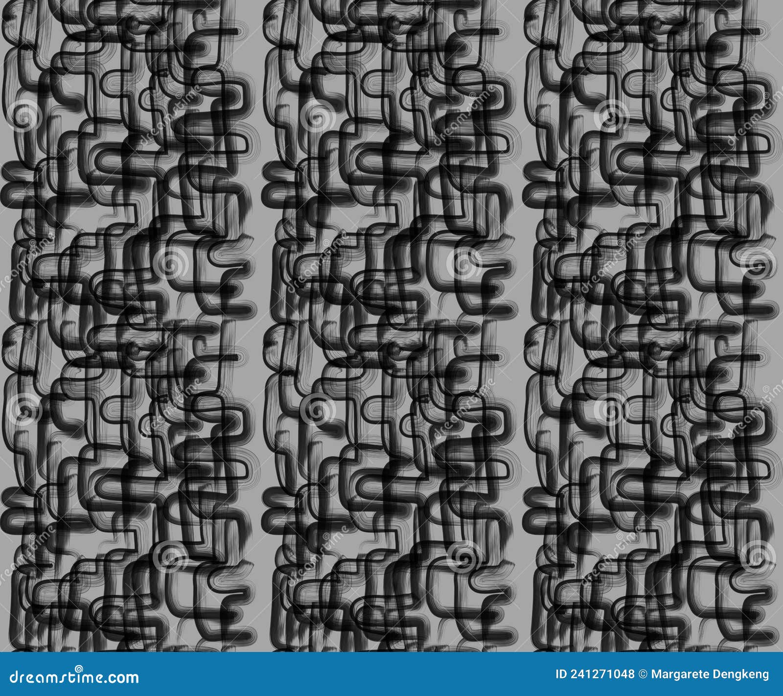 Lack and Grey Pattern with Curvy, Brush Painted Lines. Stock Vector ...