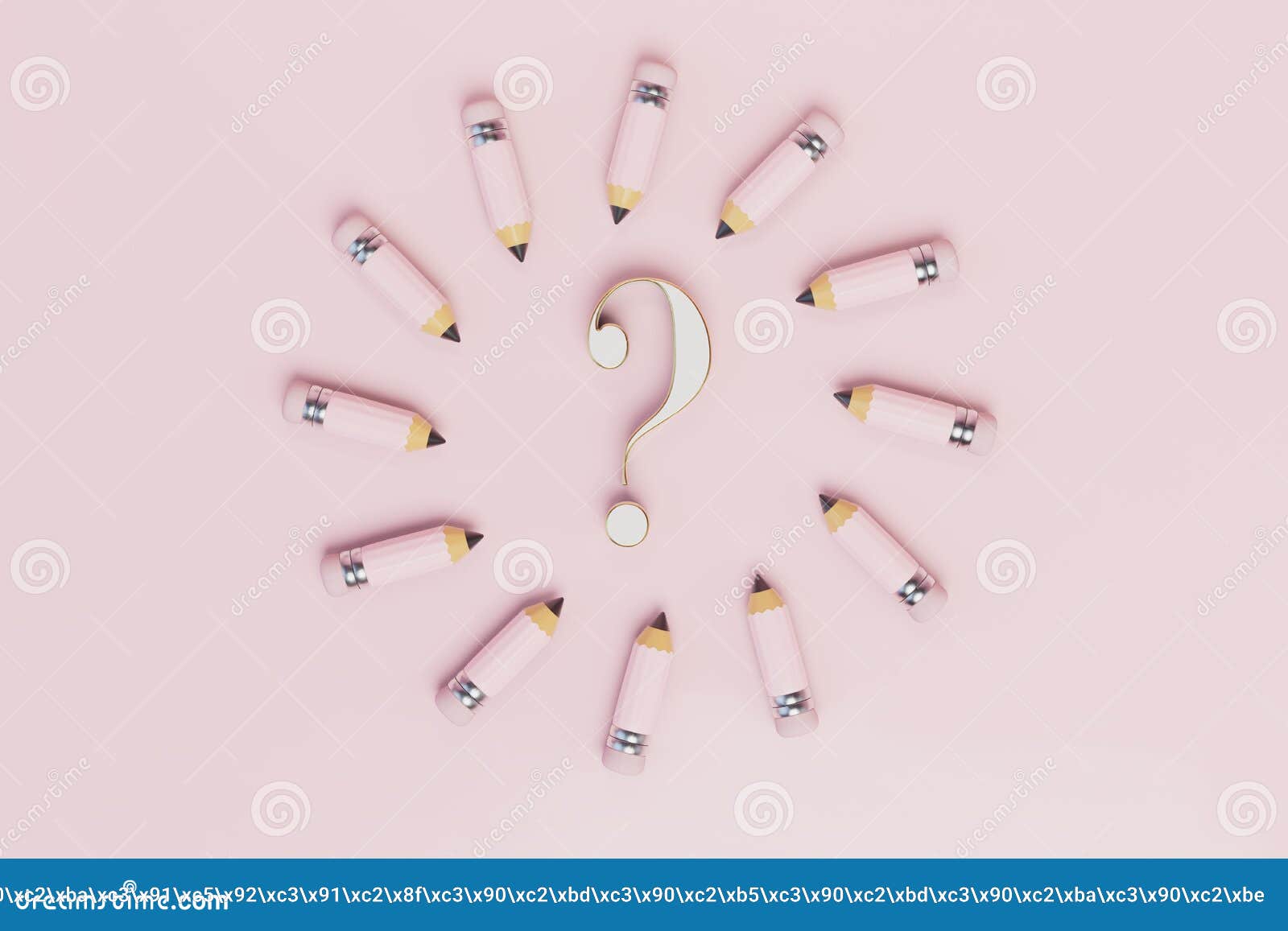 Lack of Ideas for Creativity. Pencils Around the Question Mark on a ...