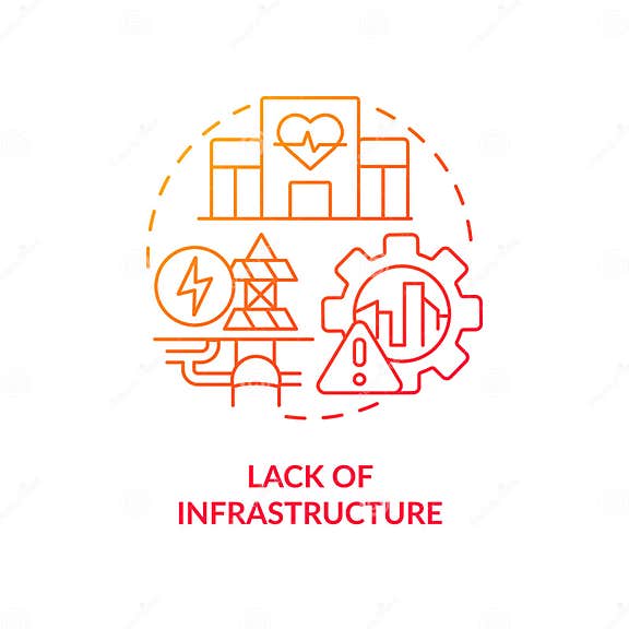 Lack of Infrastructure Red Gradient Concept Icon Stock Vector ...