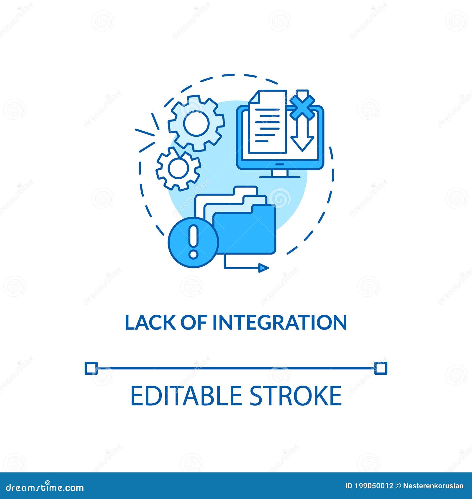 Lack of Integration Concept Icon Stock Vector - Illustration of linear ...