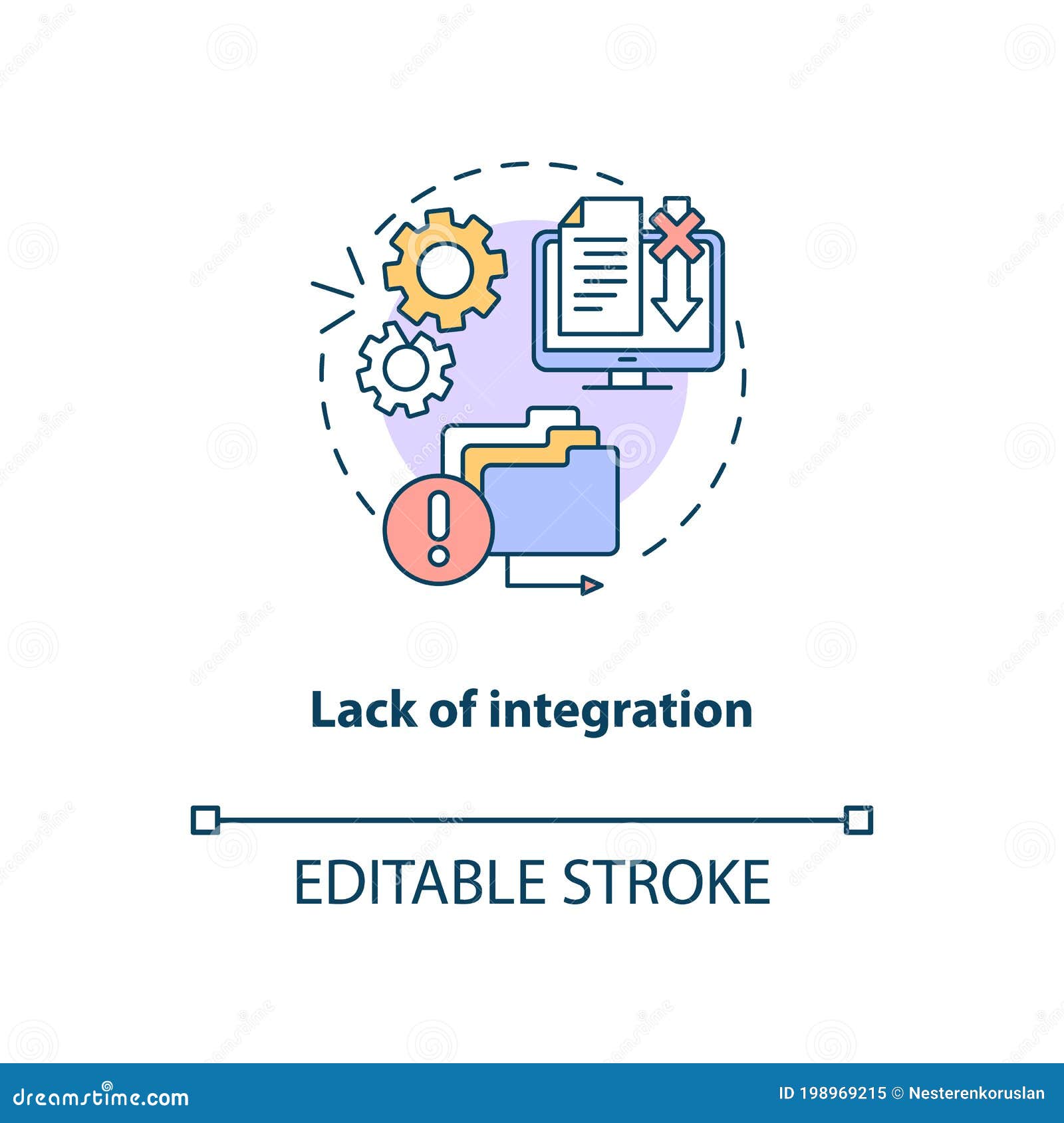 Lack of Integration Concept Icon Stock Vector - Illustration of idea ...