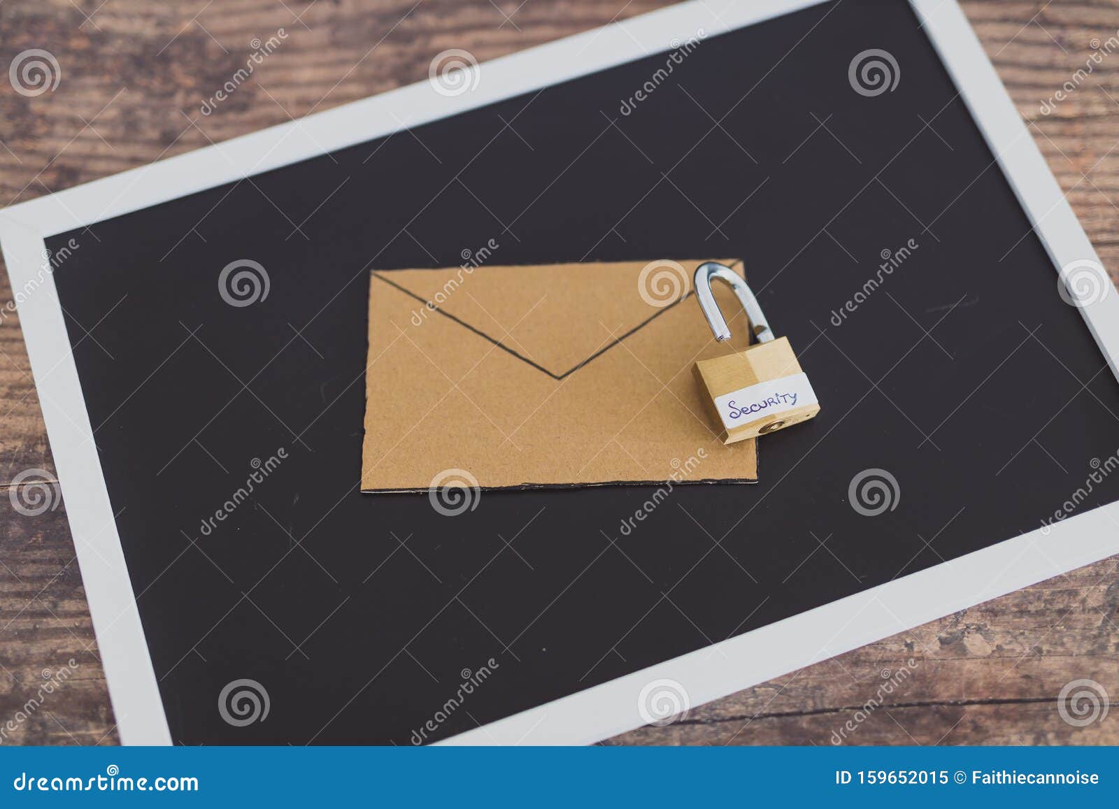Lack of User Privacy Concept, Email Envelope Miniature on Desk with ...