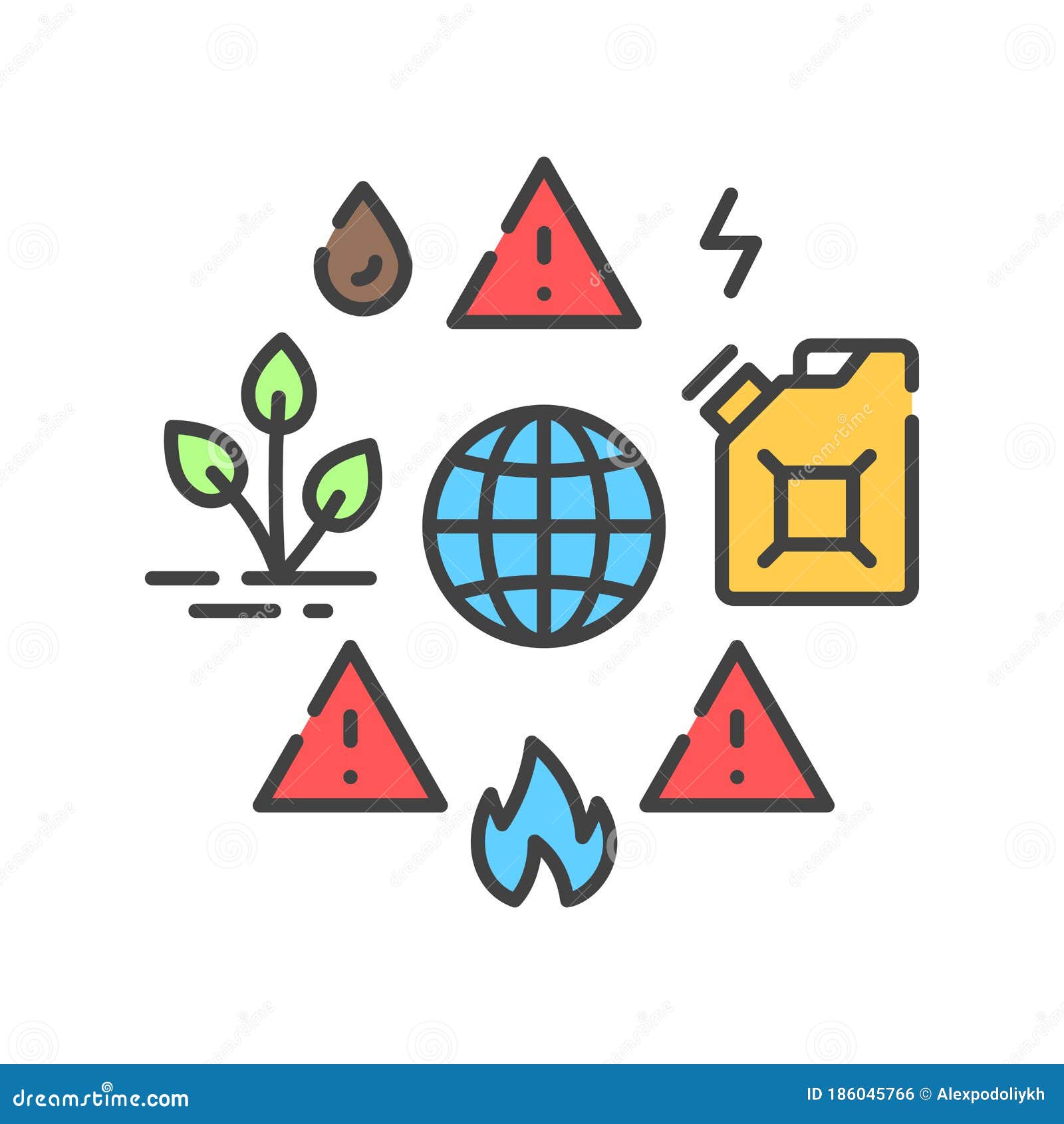 Lack Natural Resources Color Line Icon. Overconsumption. Environmental ...