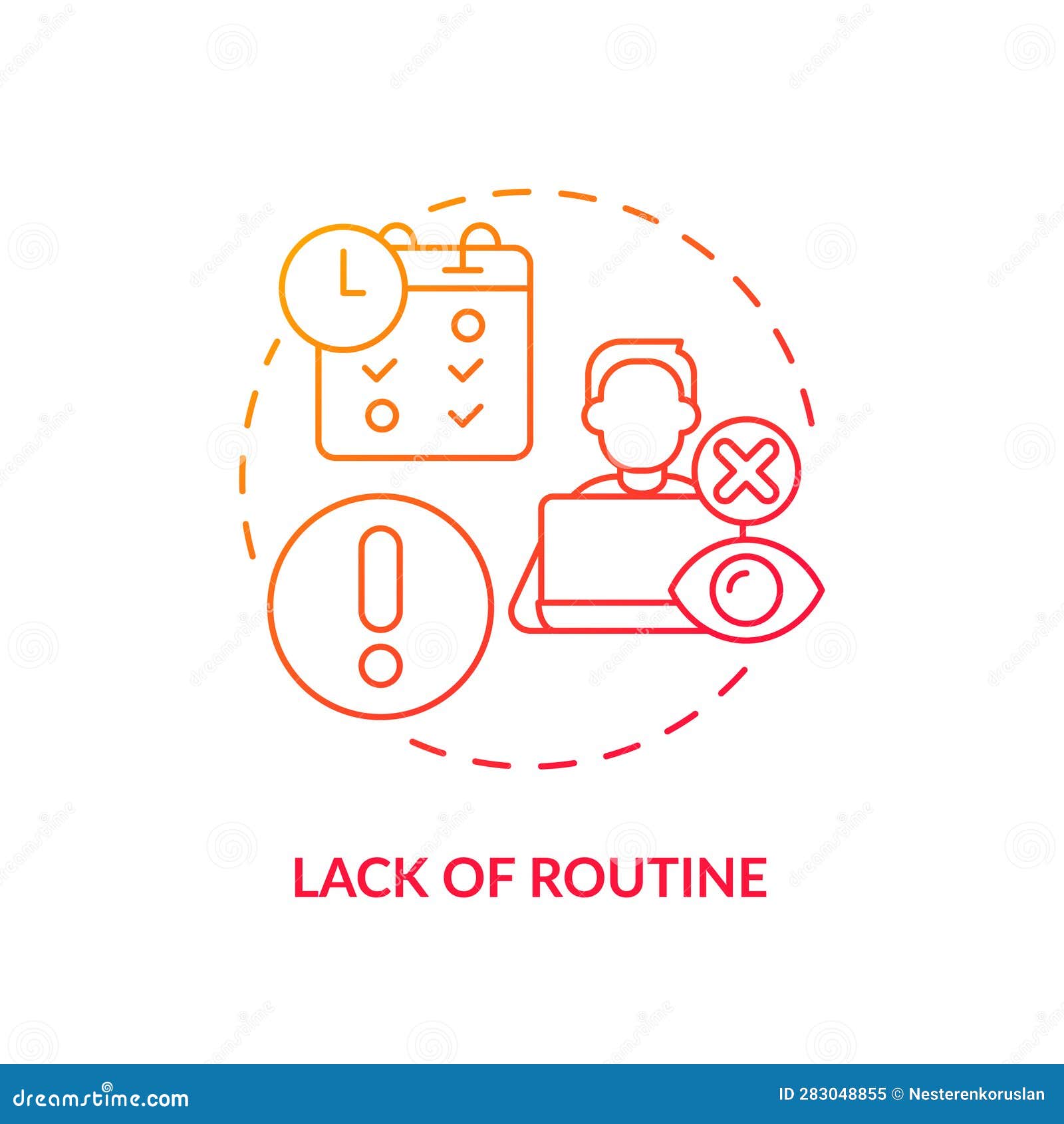 Lack of Routine Red Gradient Concept Icon Stock Vector - Illustration ...
