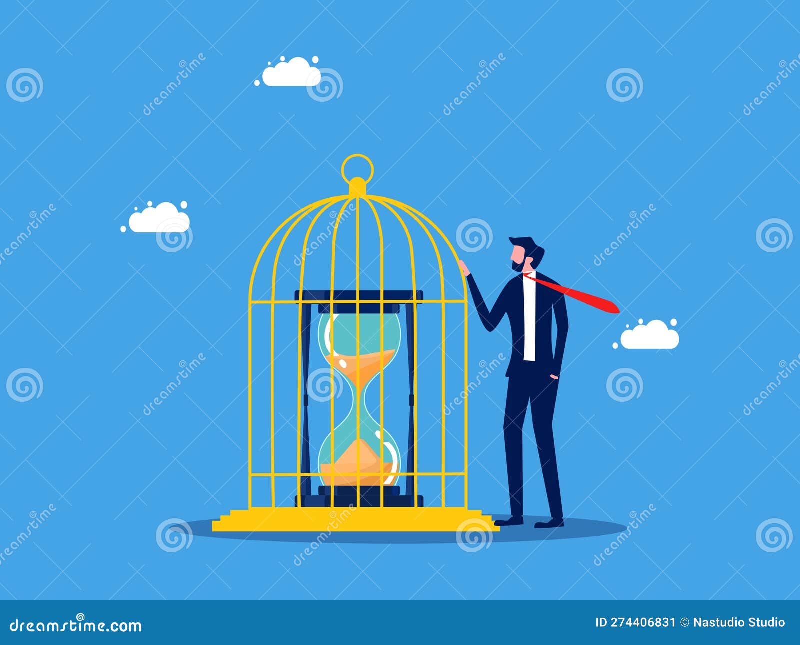 Lack of Time Freedom. Value of Time Stock Vector - Illustration of time ...