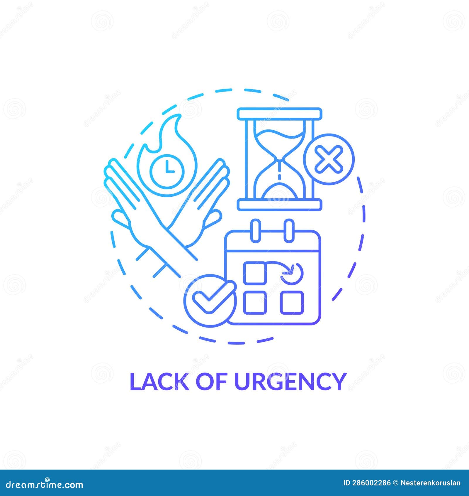 Lack of Urgency Blue Gradient Concept Icon Stock Vector - Illustration ...
